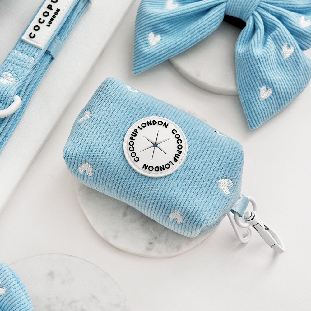 Blue Heartstrings Cord Dog Poop Bag Holder | Cocopup London