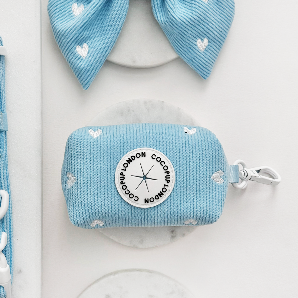 Blue Heartstrings Cord Dog Poop Bag Holder | Cocopup London