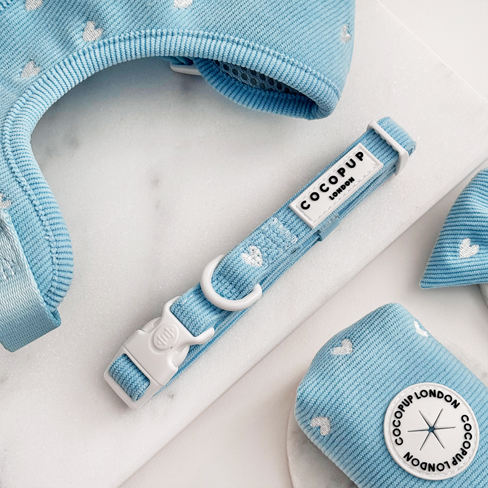 Blue Heartstrings Cord Dog Collar | Cocopup London
