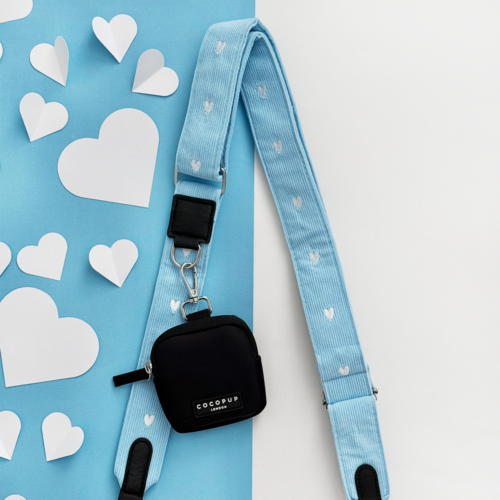 Blue Heartstrings Cord Dog Walking Bag Strap | Cocopup London