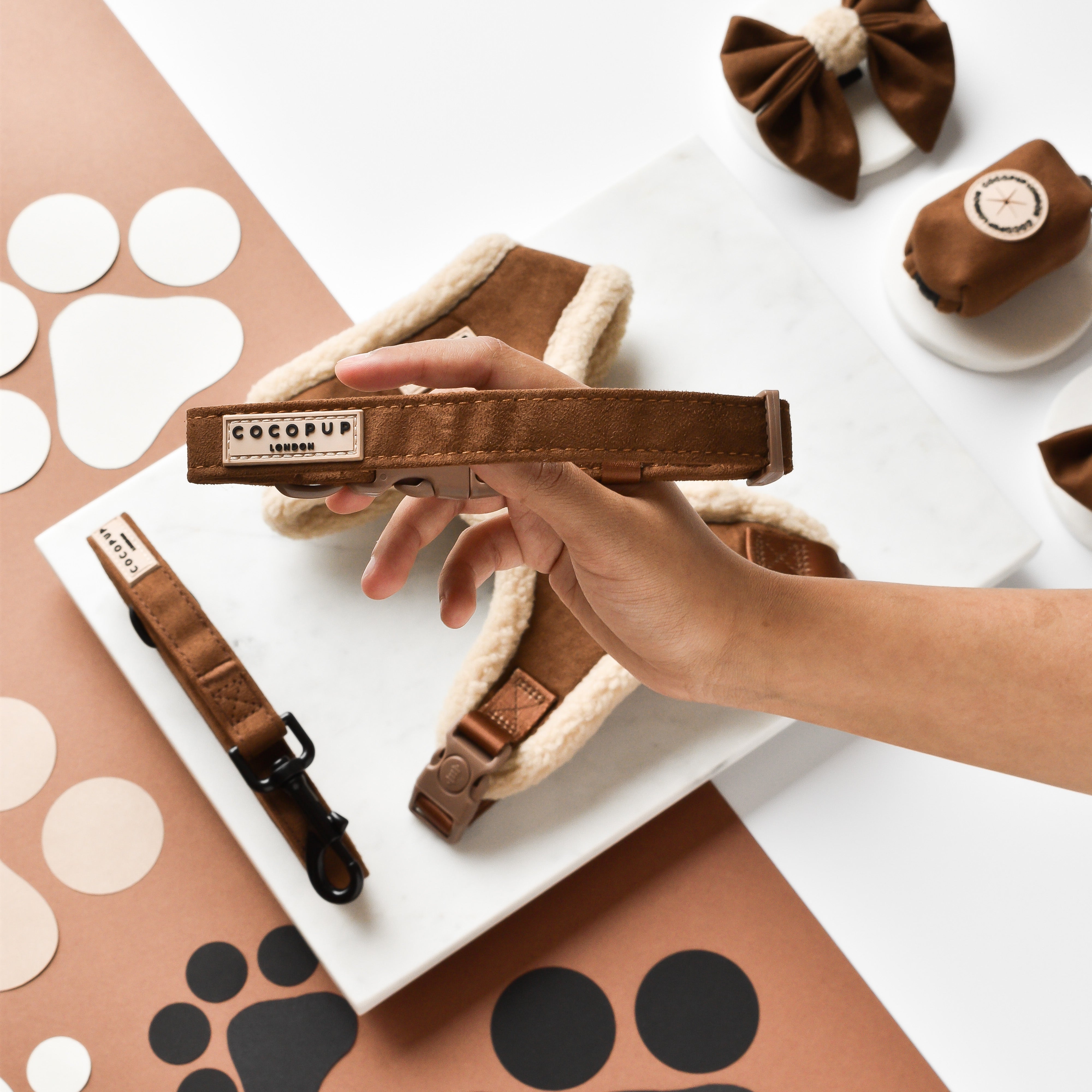 Brown Aviator Dog Collar | Cocopup London