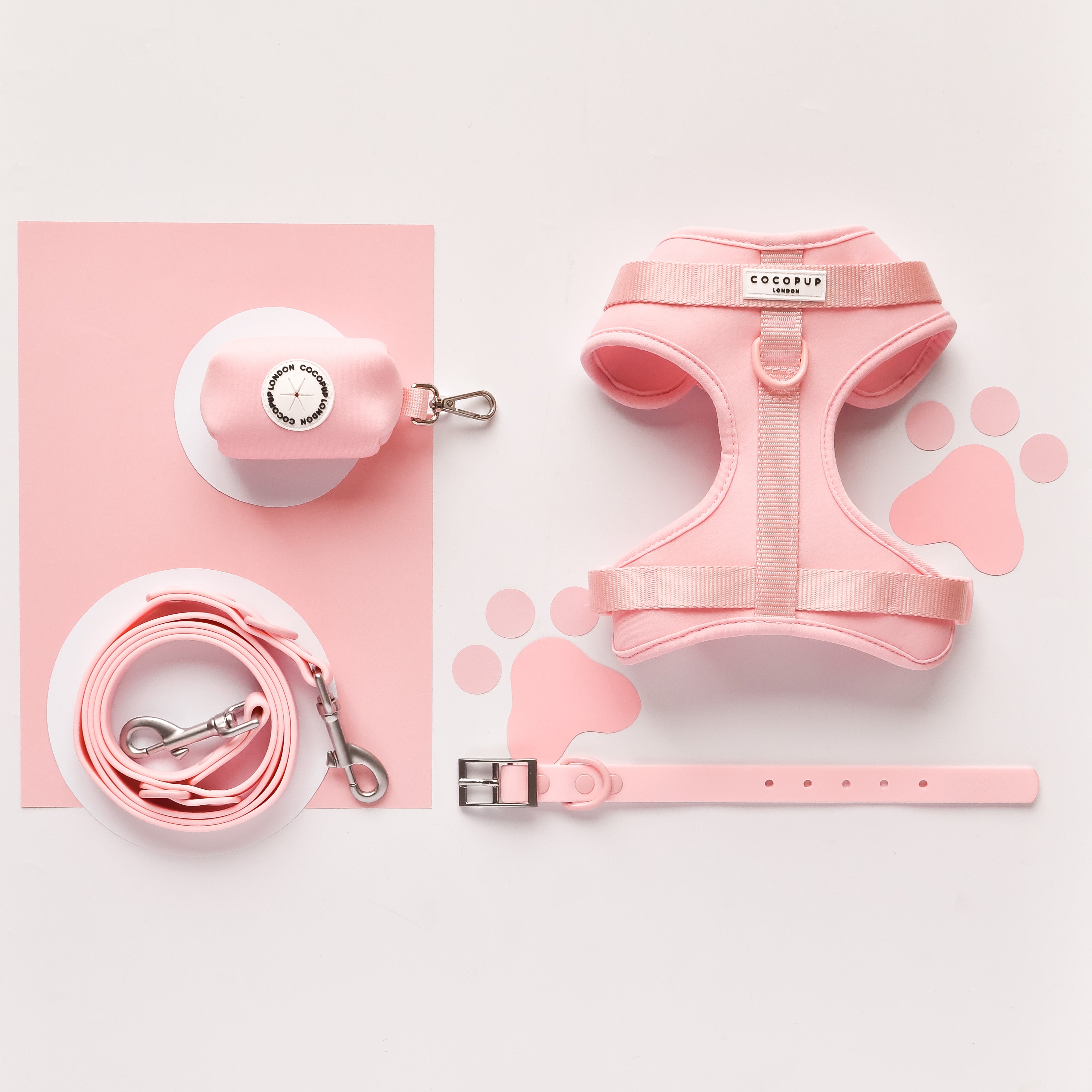NAKD Adjustable Neck Harness, Lead, Collar & Poop Bag Holder Bundle ...