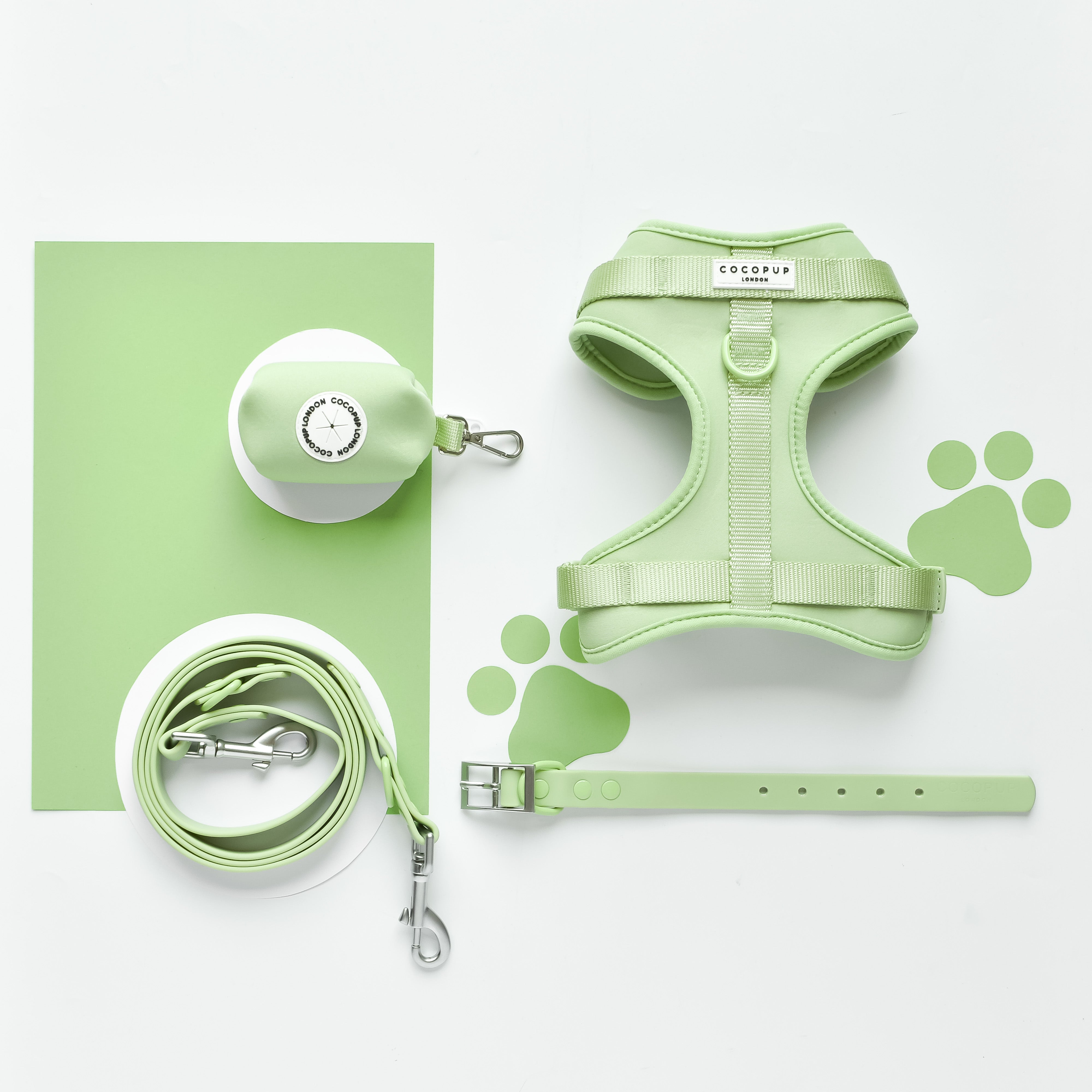 NAKD Adjustable Neck Harness, Lead, Collar & Poop Bag Holder Bundle ...