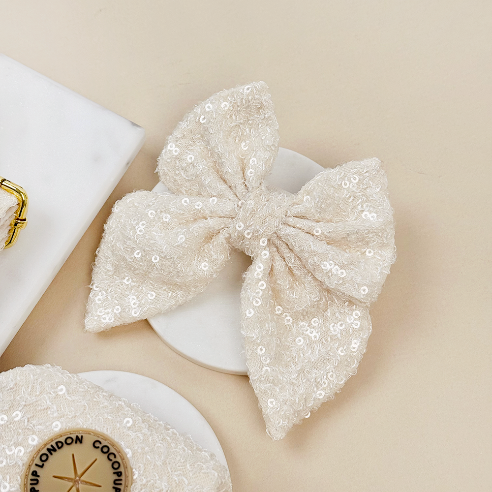 Sparkle Season Gold Dog Sailor Bow Tie | Cocopup London