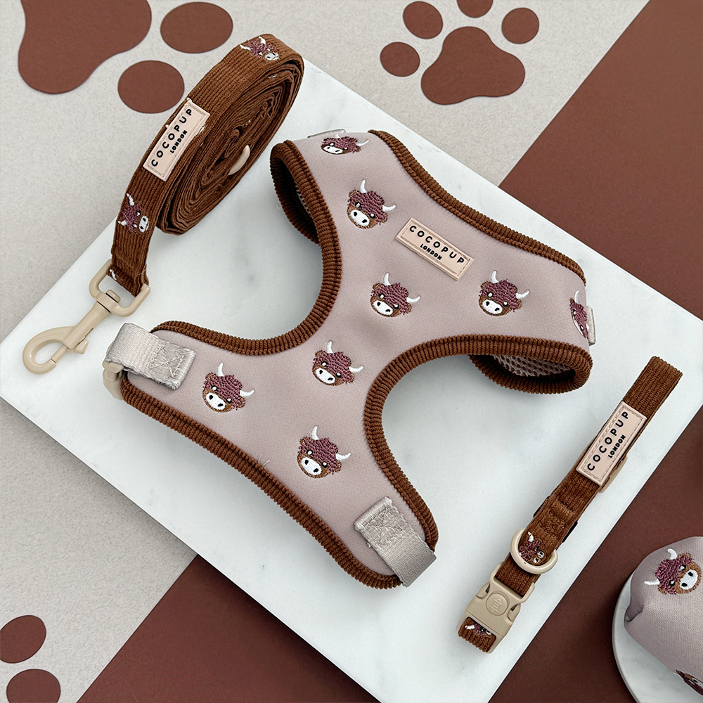 Harold the Highland Cow Adjustable Neck Harness, Lead & Collar Bundle ...