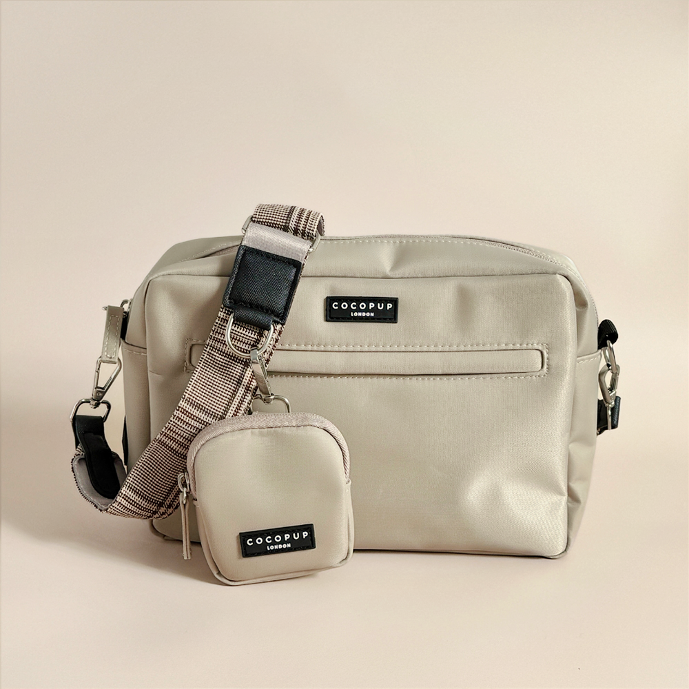 Large Dog Walking Caramel Latte Bag Bundle - Pup Plaid | Cocopup London