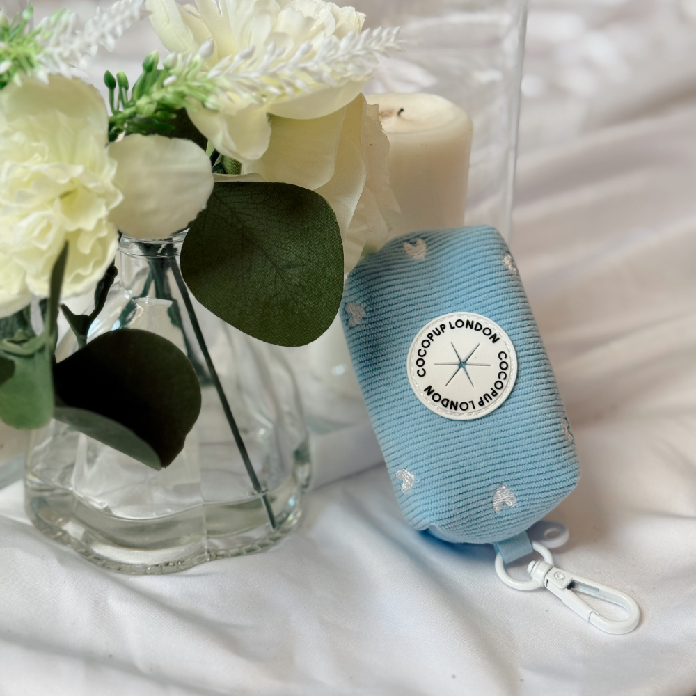 Blue Heartstrings Cord Dog Poop Bag Holder | Cocopup London